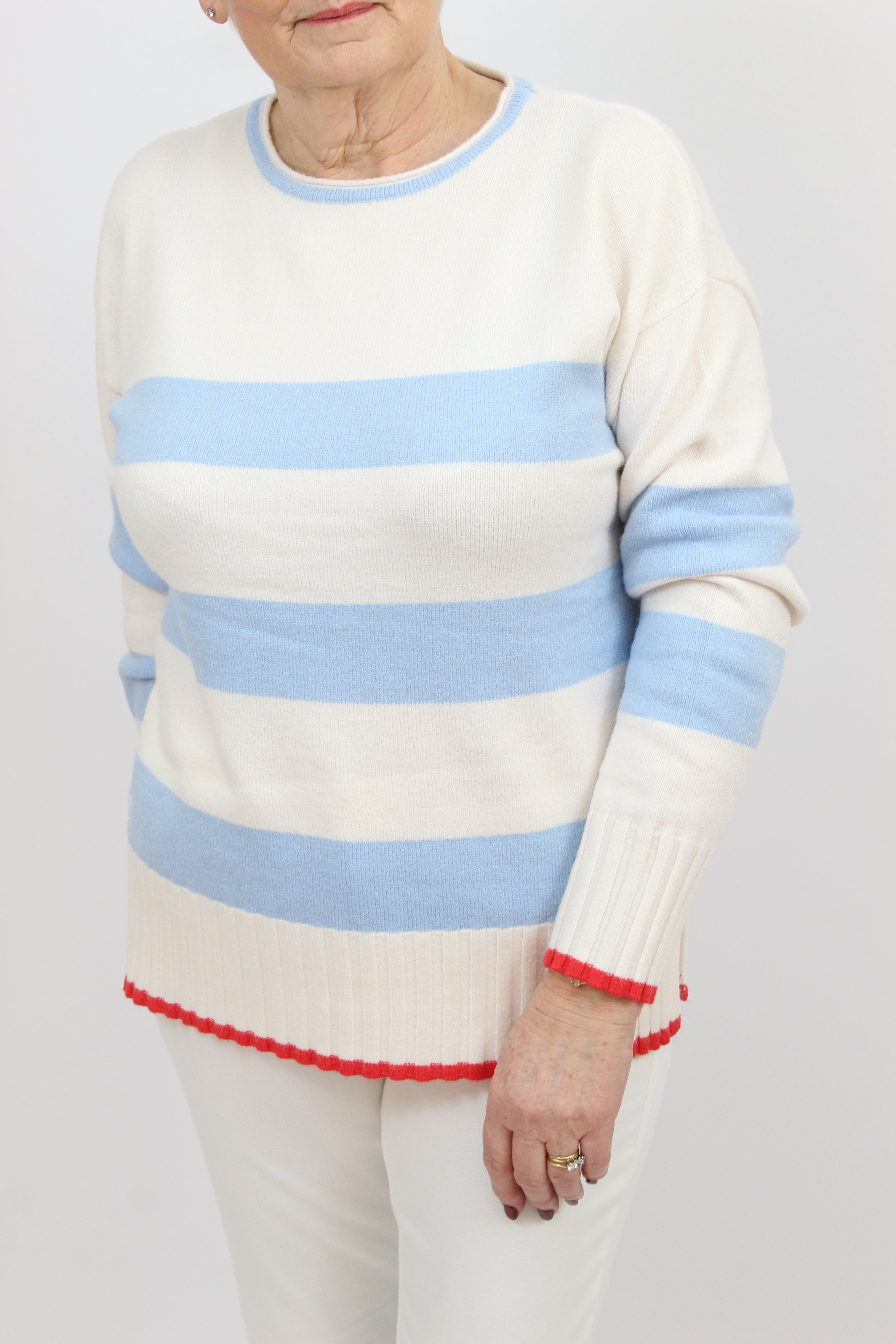 FRIEDA AND FREDDIES Blue Stripe Sweater – Women’s Fashion by Katriona
